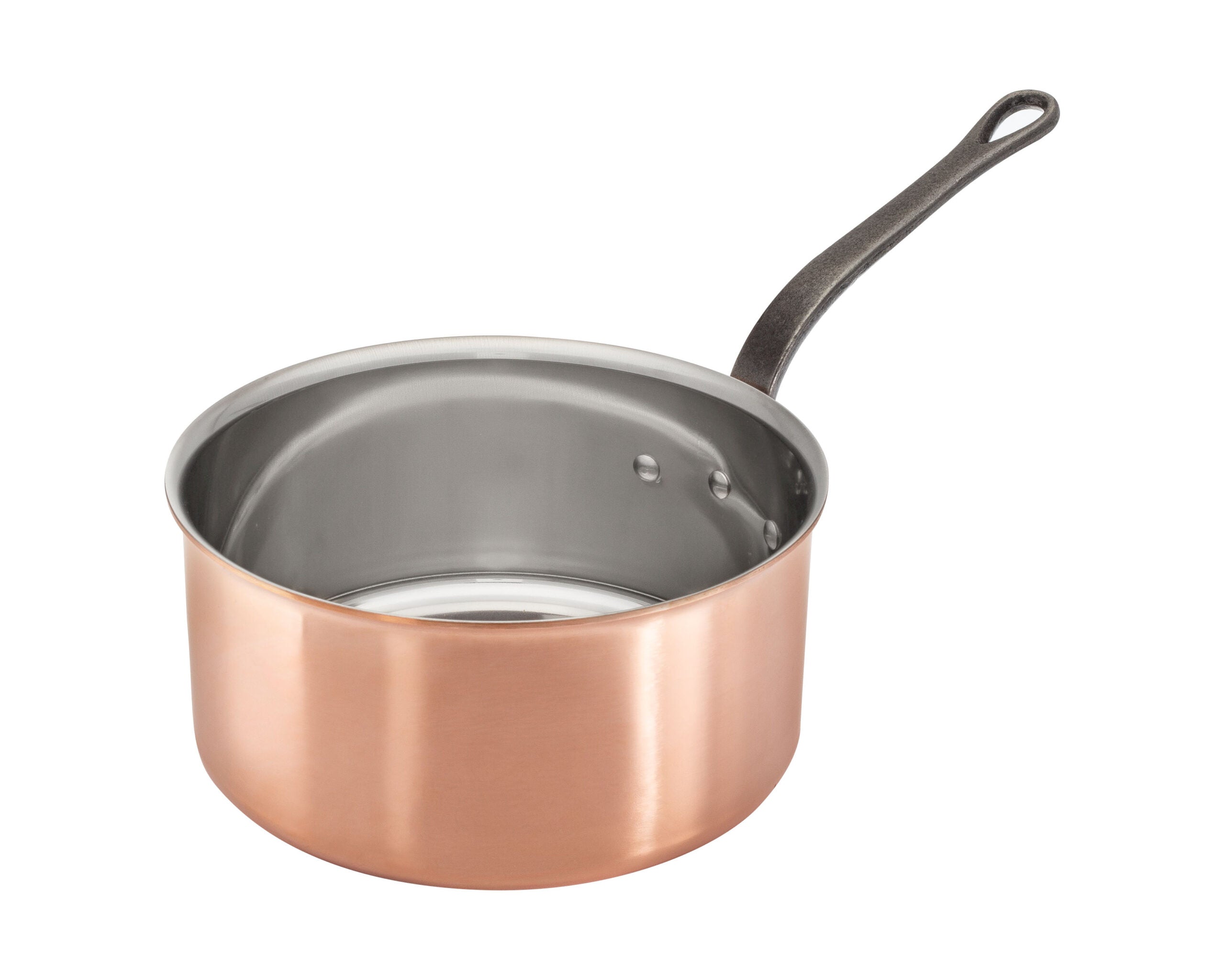 Matfer Bourgeat Copper Saucepan - 180mm, Stainless Steel Interior, Cast ...