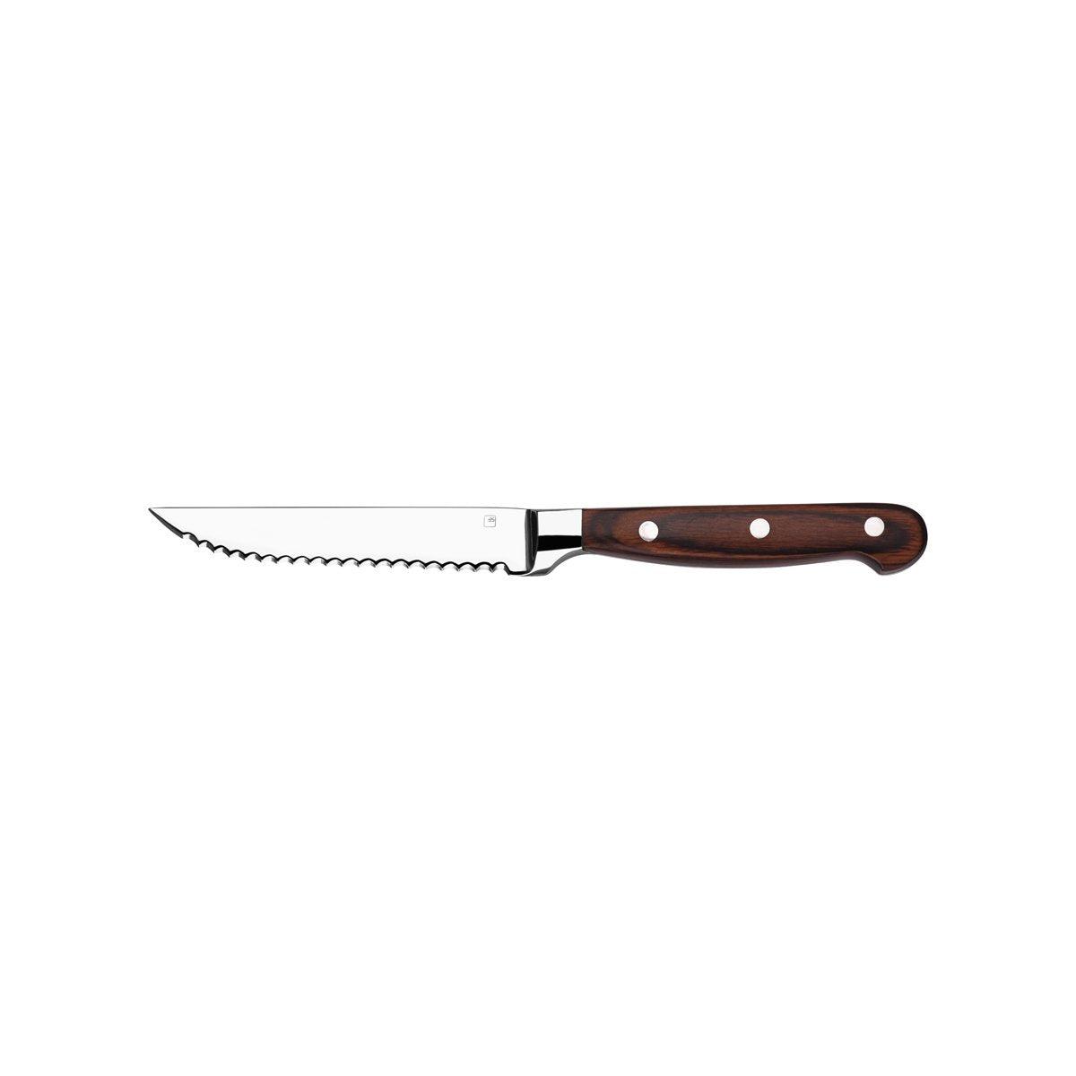 Tablekraft Steak Knives Pakkawood Handle Full Tang Pointed Tip (Box of ...